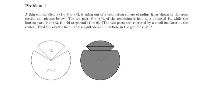 Solved A thin conical slice, π/4