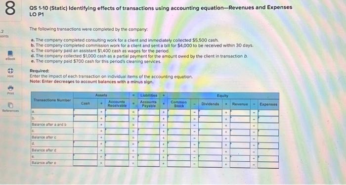 Solved Qs 1 10 Static Identifying Effects Of Transactions
