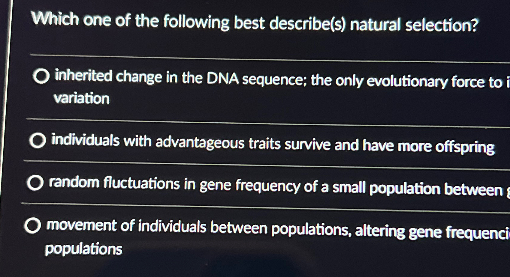 Solved Which one of the following best describe(s) ﻿natural | Chegg.com