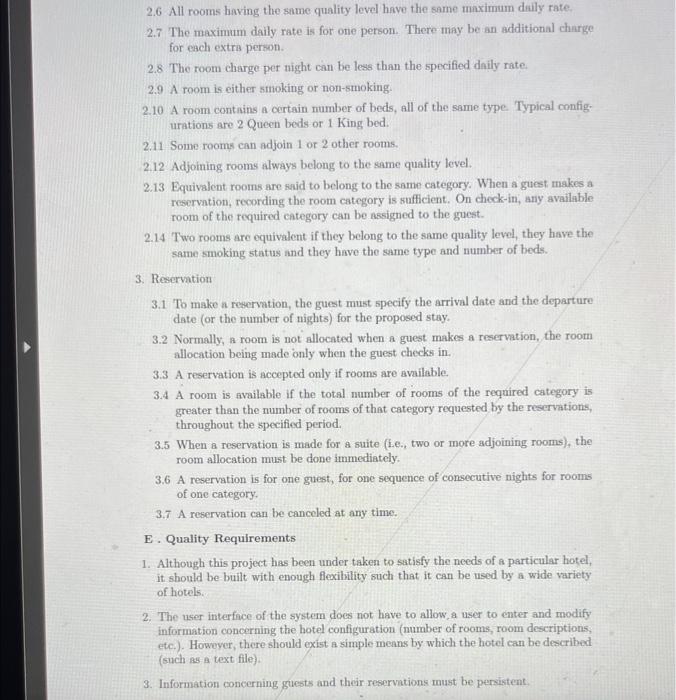 Solved The following is a draft of a requirement document of | Chegg.com