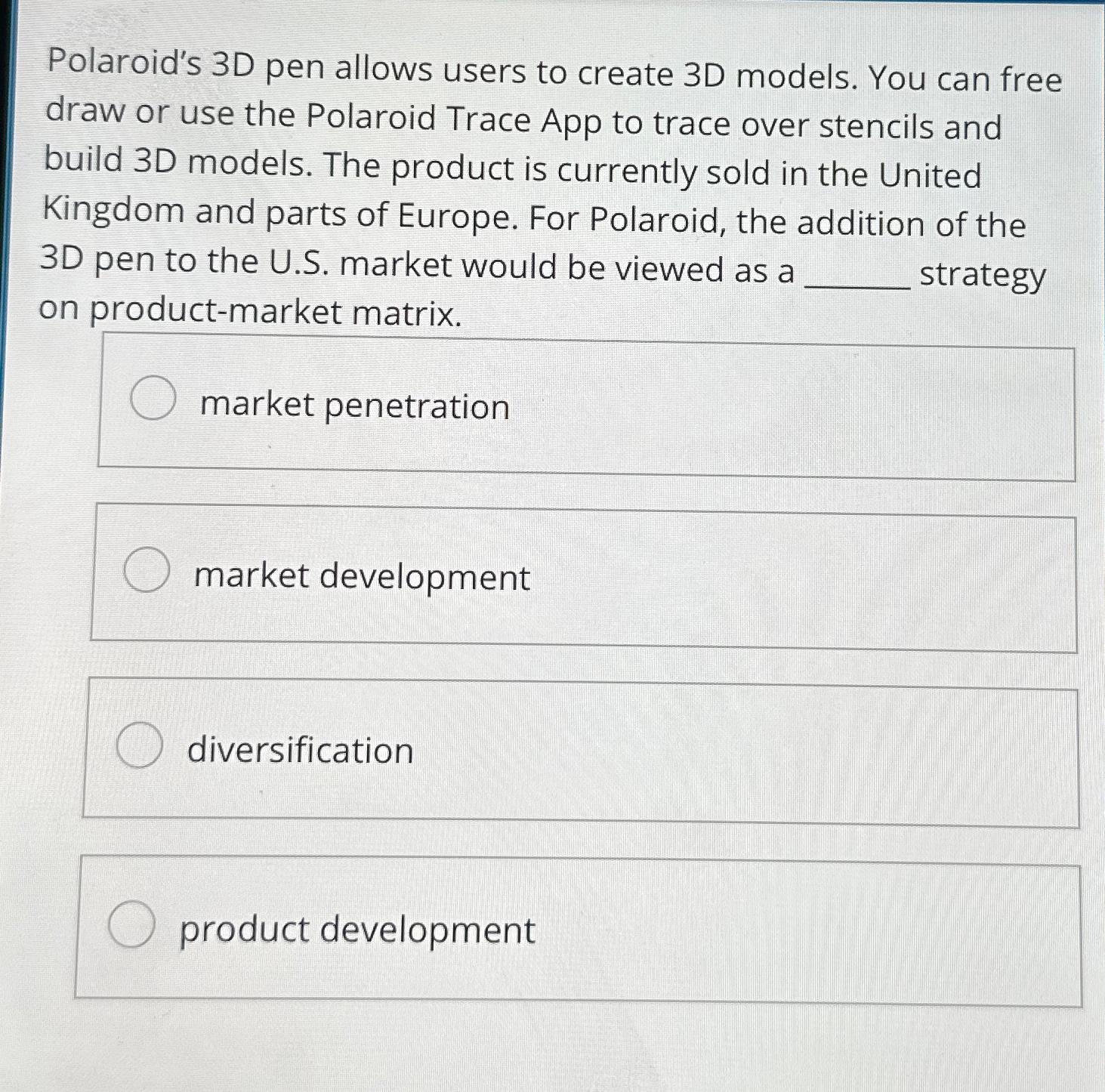 Solved Polaroid's 3D pen allows users to create 3D models. | Chegg.com