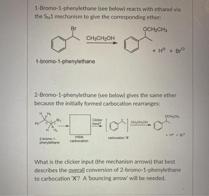 Solved 1-Bromo-1-phenylethane (see below) reacts with | Chegg.com