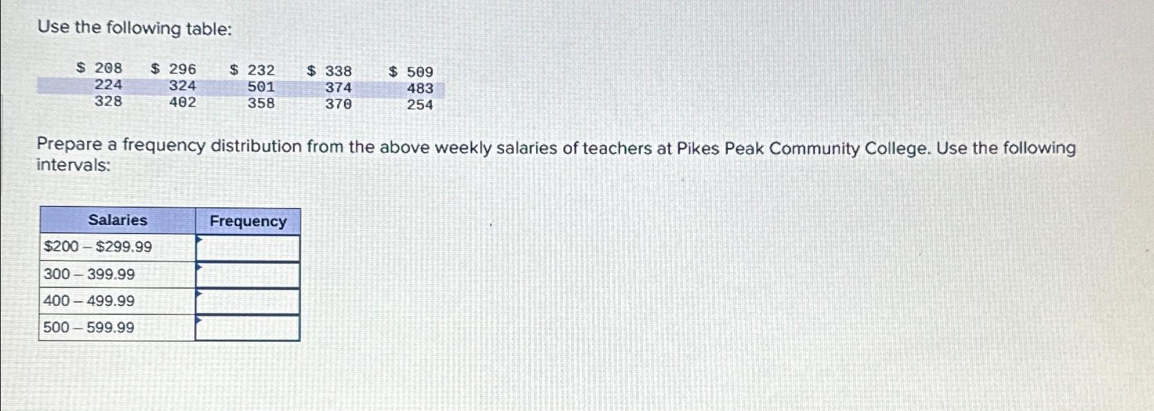 Solved Use the following | Chegg.com