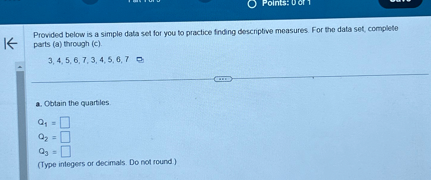 Solved Provided below is a simple data set for you to | Chegg.com