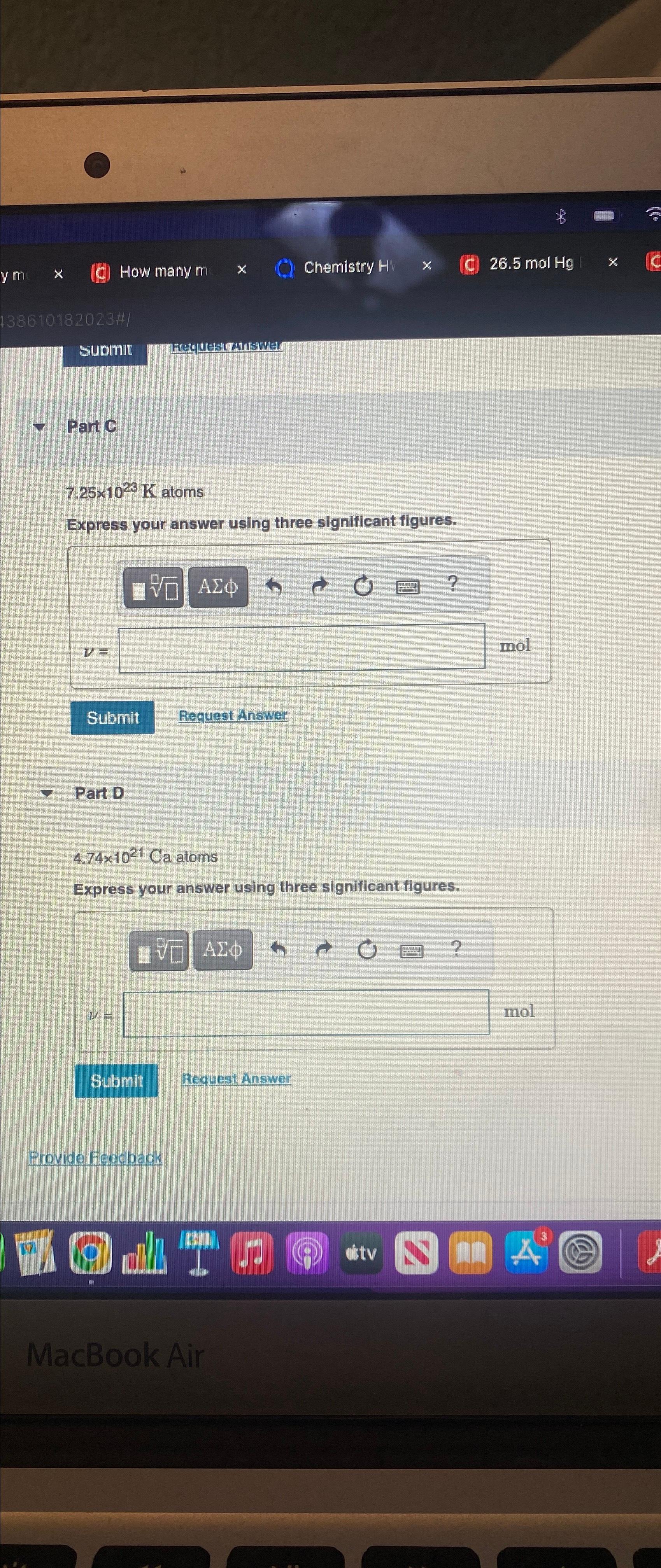Solved Part C7.25×1023K ﻿atomsExpress your answer using | Chegg.com