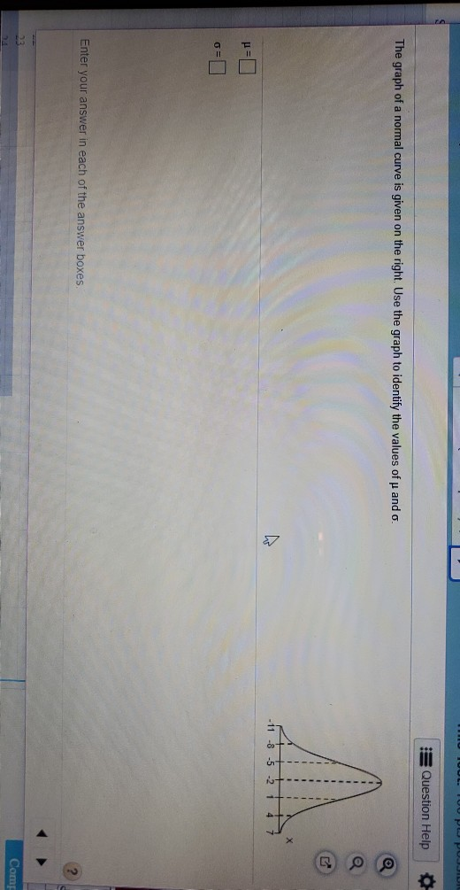 Solved TUUL Question Help The graph of a normal curve is | Chegg.com