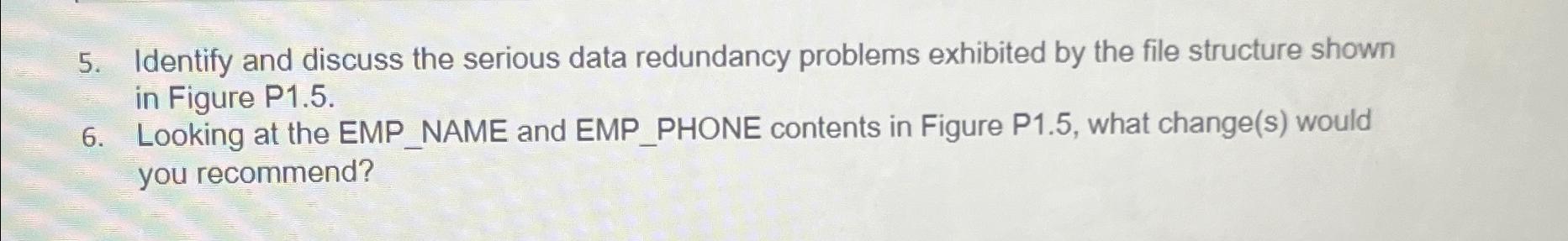 Solved Identify and discuss the serious data redundancy | Chegg.com