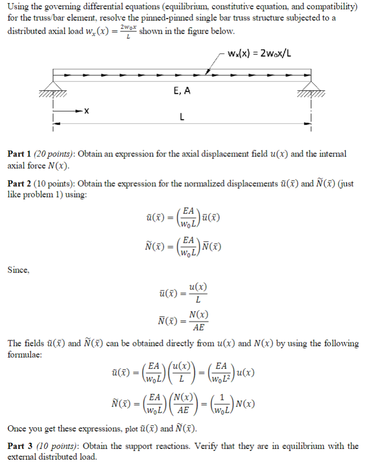 Solved Using the governing differential equations | Chegg.com