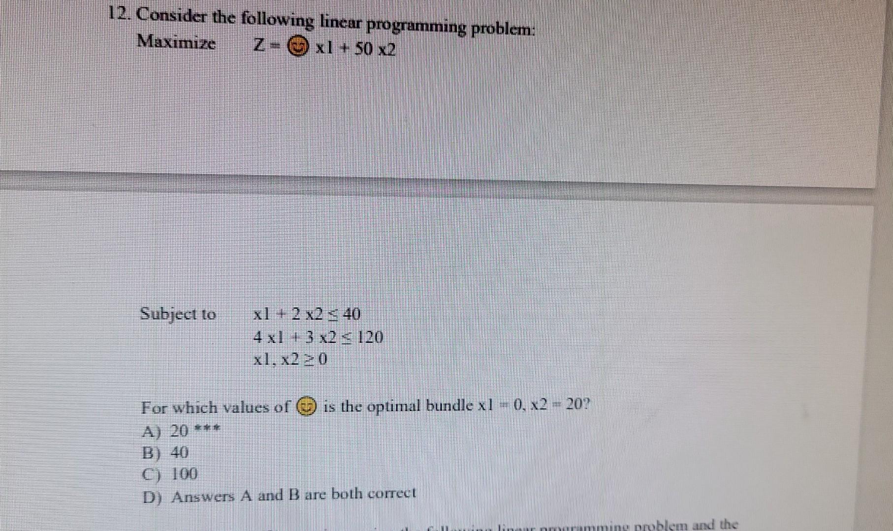Solved 10. Solve for the optimal bundle of x1 and x2 : | Chegg.com