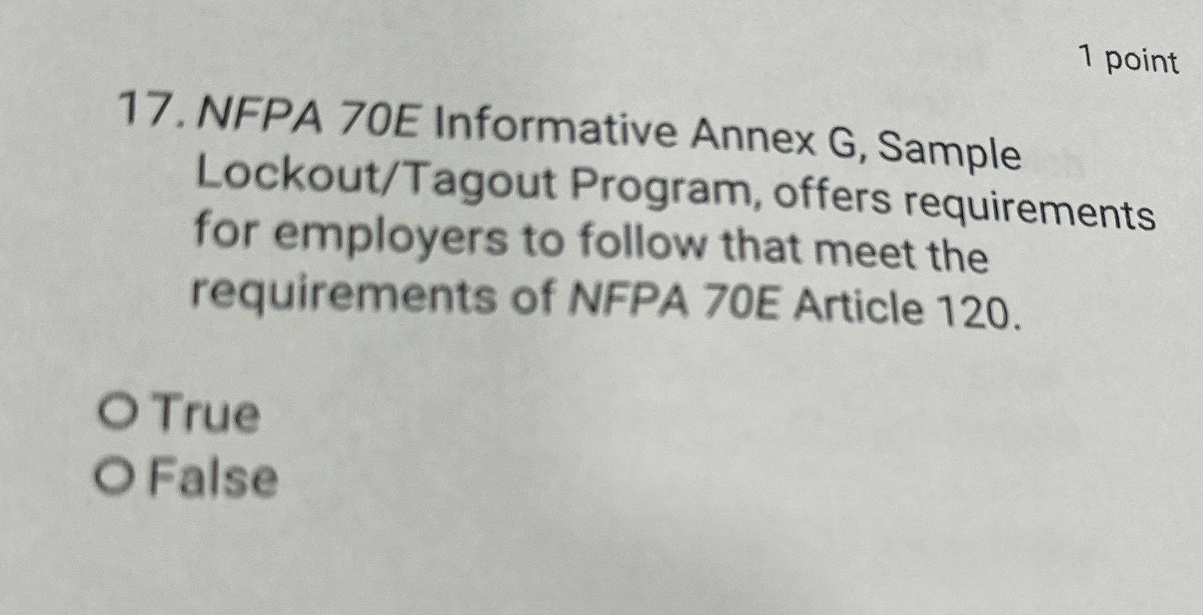 Solved NFPA 70E ﻿Informative Annex G, ﻿SampleLockout/Tagout | Chegg.com