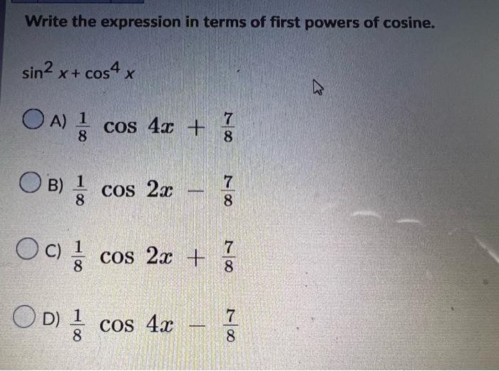 Solved Write the given expression in the form ksin(x+α) for | Chegg.com