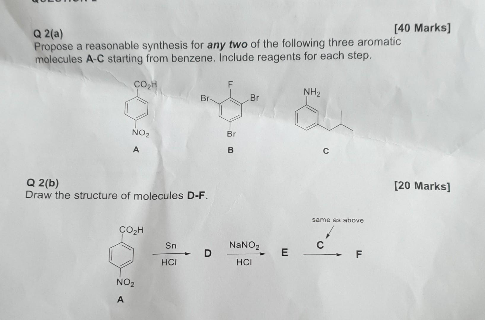 Solved Q 2(b) [20 Marks] Draw the structure of molecules | Chegg.com