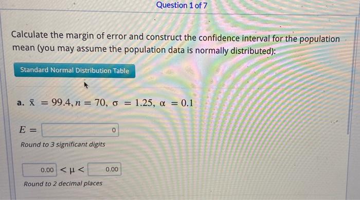 Solved Calculate the margin of error and construct the | Chegg.com