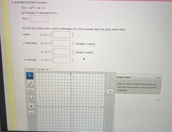 Solved A quadratic function is given. f(x) = 2x2 + x + 6 (a) | Chegg.com