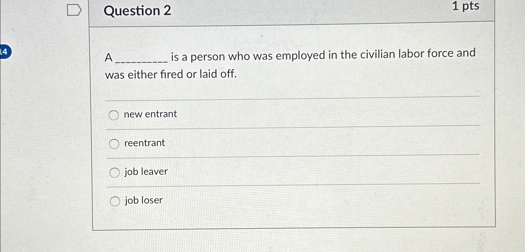 Solved Question 21 ﻿ptsA is a person who was employed in the | Chegg.com