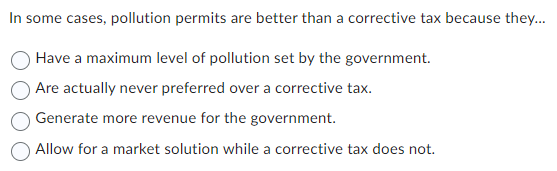 Solved In some cases, pollution permits are better than a | Chegg.com