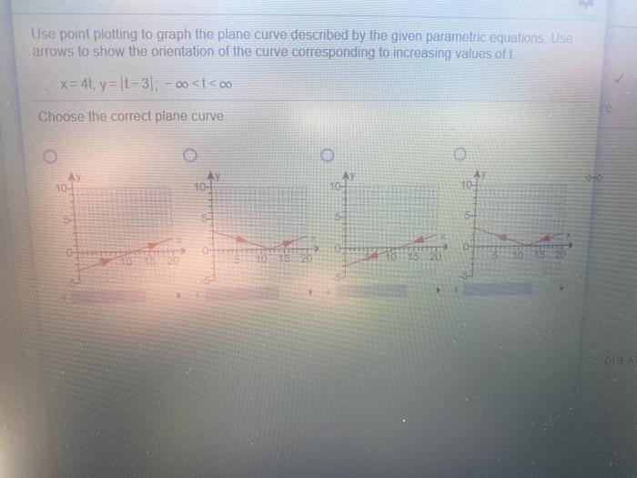 Solved Use point plotting to graph the plane curve described | Chegg.com