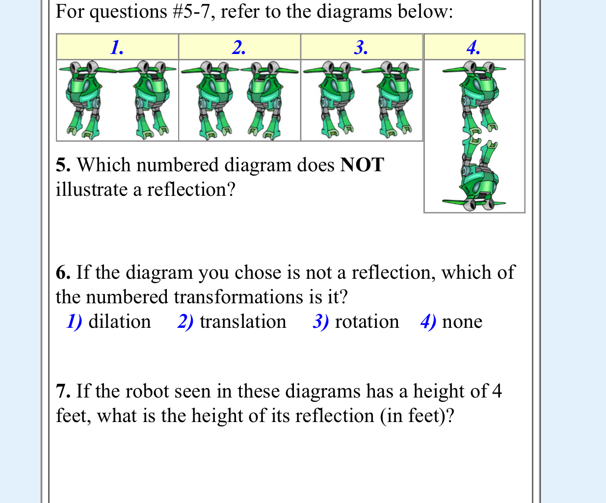 Solved For questions #5-7, ﻿refer to the diagrams | Chegg.com