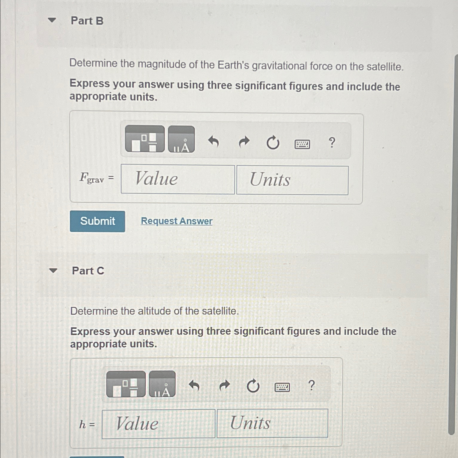 Solved Part AA satellite of mass 5550kg ﻿orbits the Earth | Chegg.com