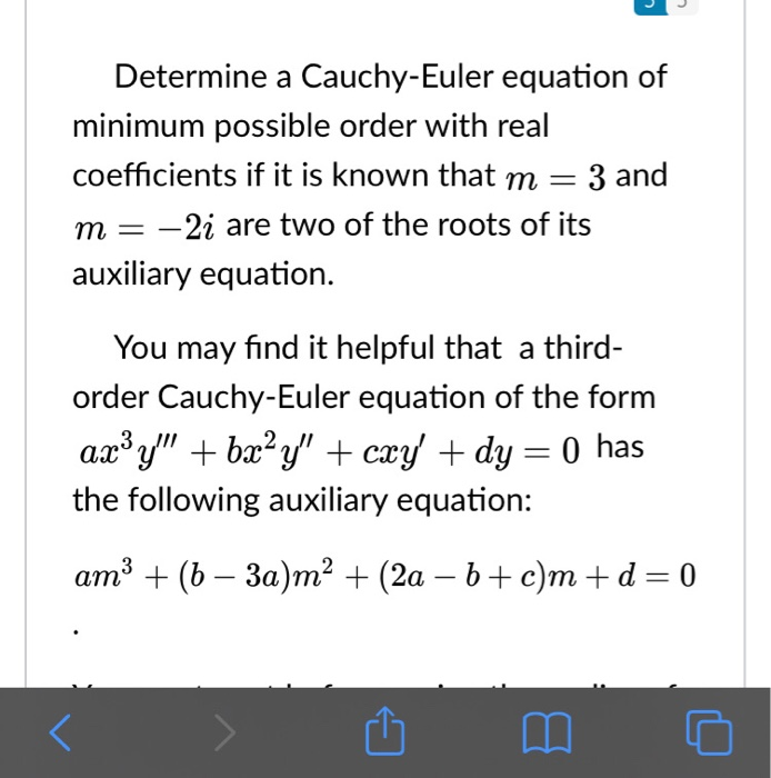 Solved Determine a Cauchy-Euler equation of minimum possible | Chegg.com