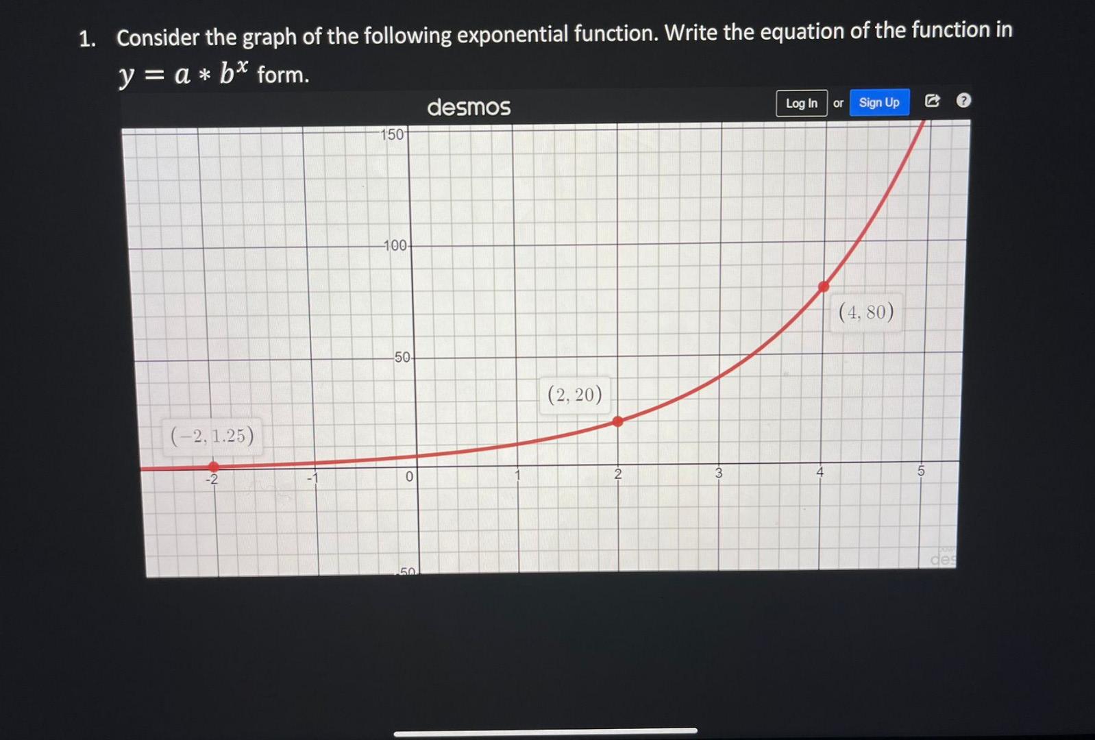 Solved Consider the graph of the following exponential | Chegg.com