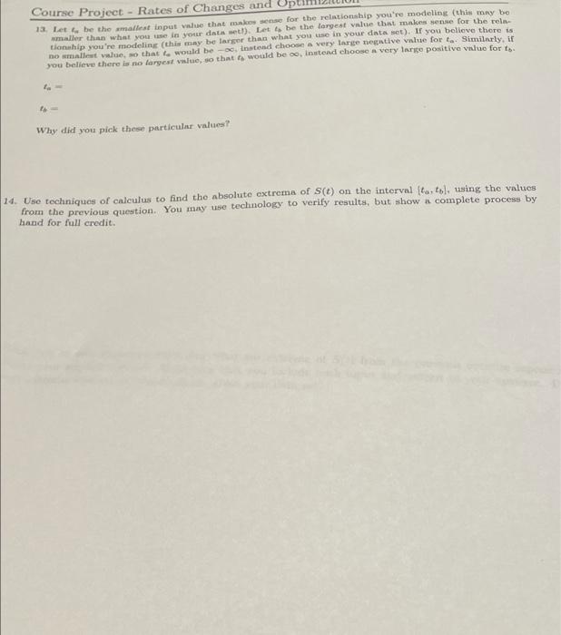 Course Project - Rates of Changes and 13. Let be the | Chegg.com