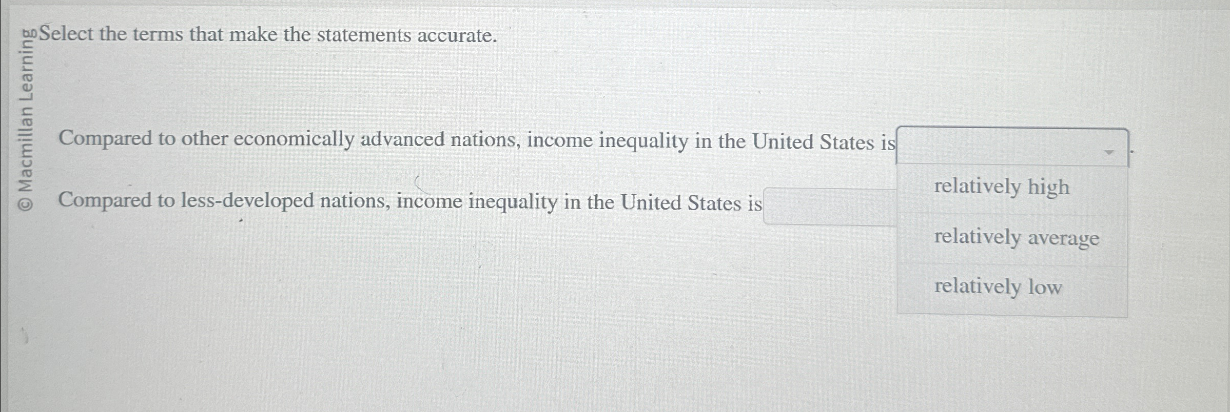 Solved botele the terms that make the statements | Chegg.com