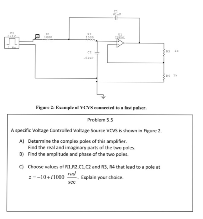 . 01 Figure 2: Example of VCVS connected to a fast | Chegg.com