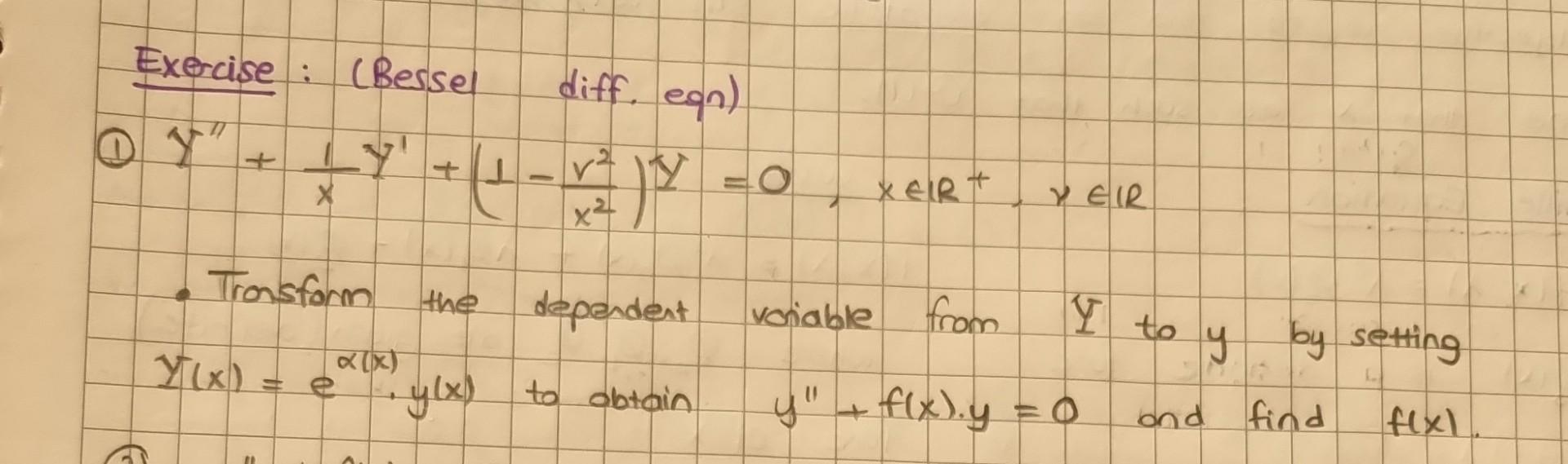 Solved bessel differential equation. Y''+(1/x)Y' + | Chegg.com