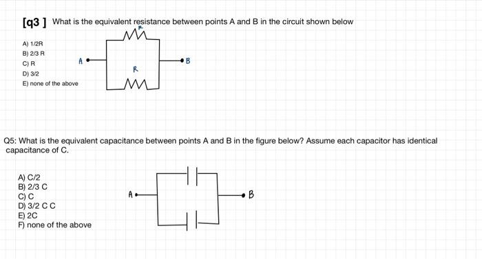 Solved [q3] What is the equivalent resistance between points | Chegg.com
