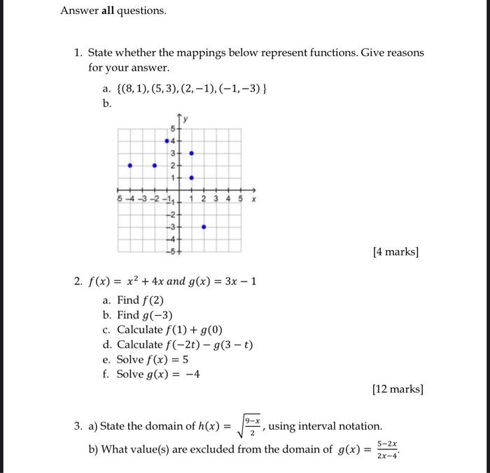 Solved Answer all questions. 1. State whether the mappings | Chegg.com