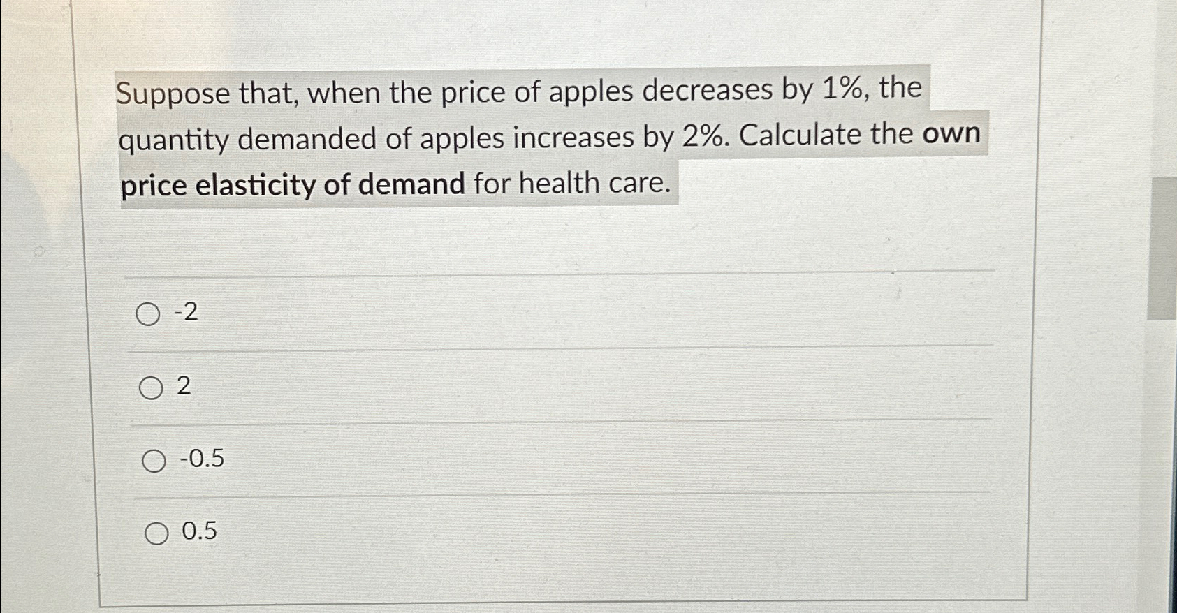 Solved Suppose that, when the price of apples decreases by | Chegg.com