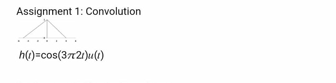 Assignment 1: Convolution h(t)=cos(3π2t)u(t) | Chegg.com