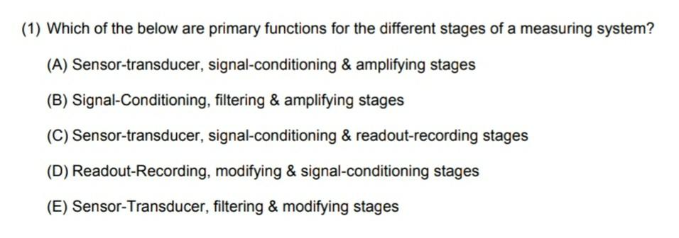 Solved (1) Which of the below are primary functions for the | Chegg.com