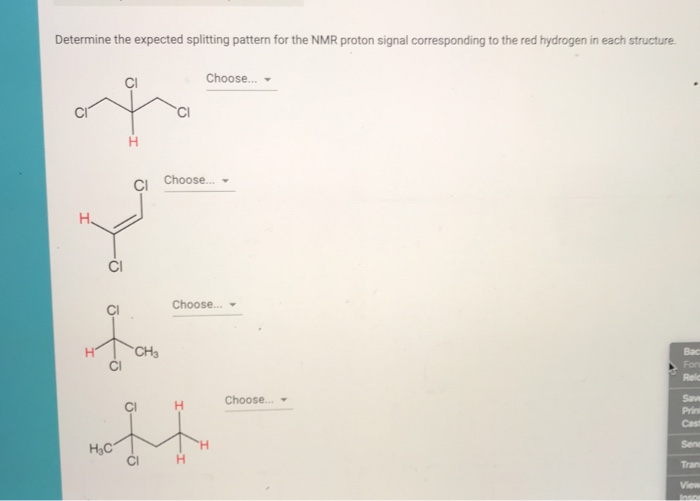 Determine the expected splitting pattern for the NMR | Chegg.com