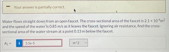Solved Water flows straight down from an open faucet. The | Chegg.com