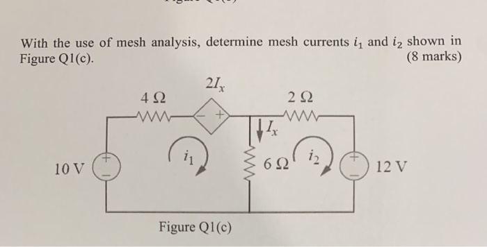 Solved With the use of mesh analysis, determine mesh | Chegg.com
