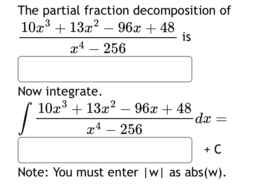 The partial fraction decomposition | Chegg.com