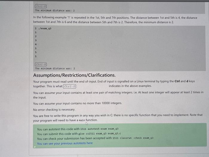 Solved (10 marks) Write a C program exam_q3.c which reads | Chegg.com