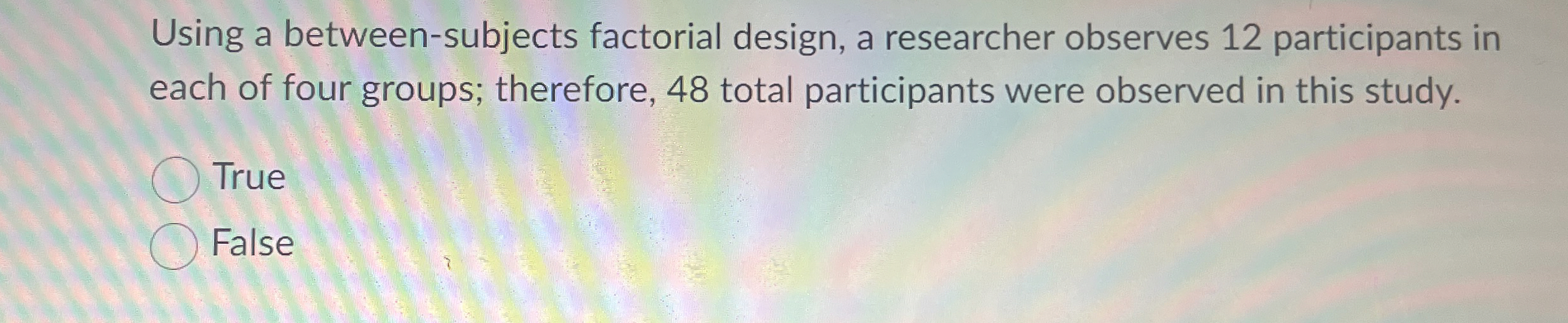 High Quality SOLUTION Using a between-subjects factorial design, a | Chegg.com