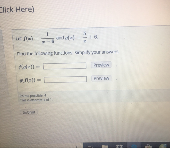 Solved Click Here) Let f(x) = 276 and g(z) = 8 +6. Find the | Chegg.com