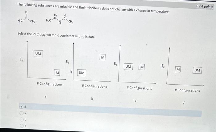 The following substances are miscible and their | Chegg.com