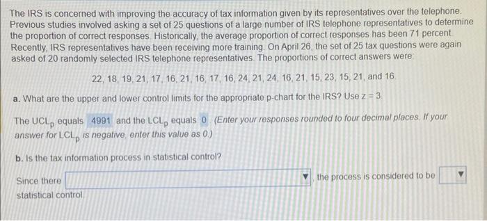 Solved The IRS is concerned with improving the accuracy of | Chegg.com