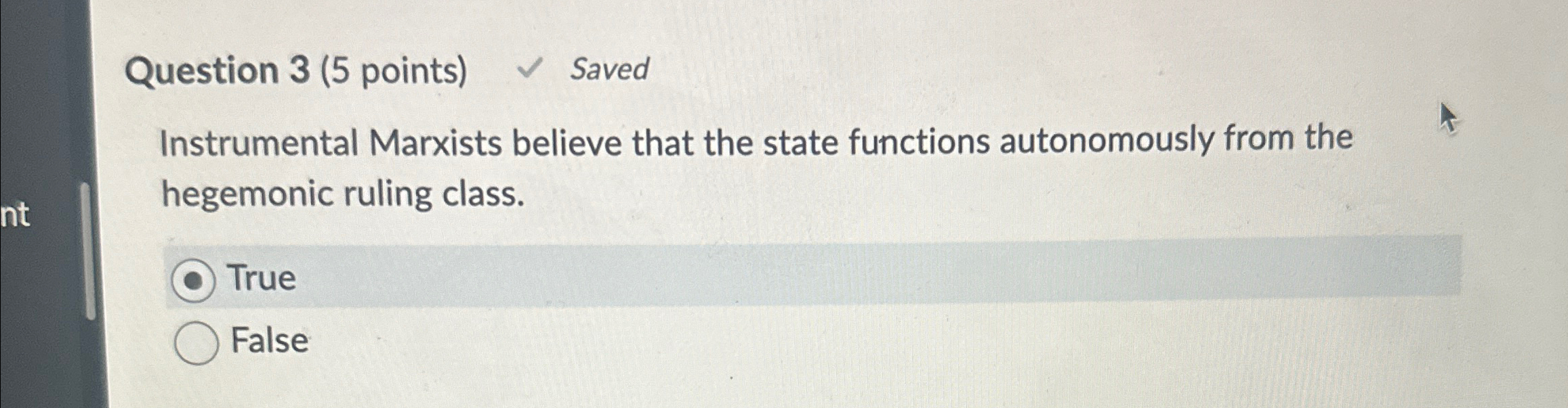 Solved Question 3 (5 ﻿points) ﻿SavedInstrumental Marxists | Chegg.com