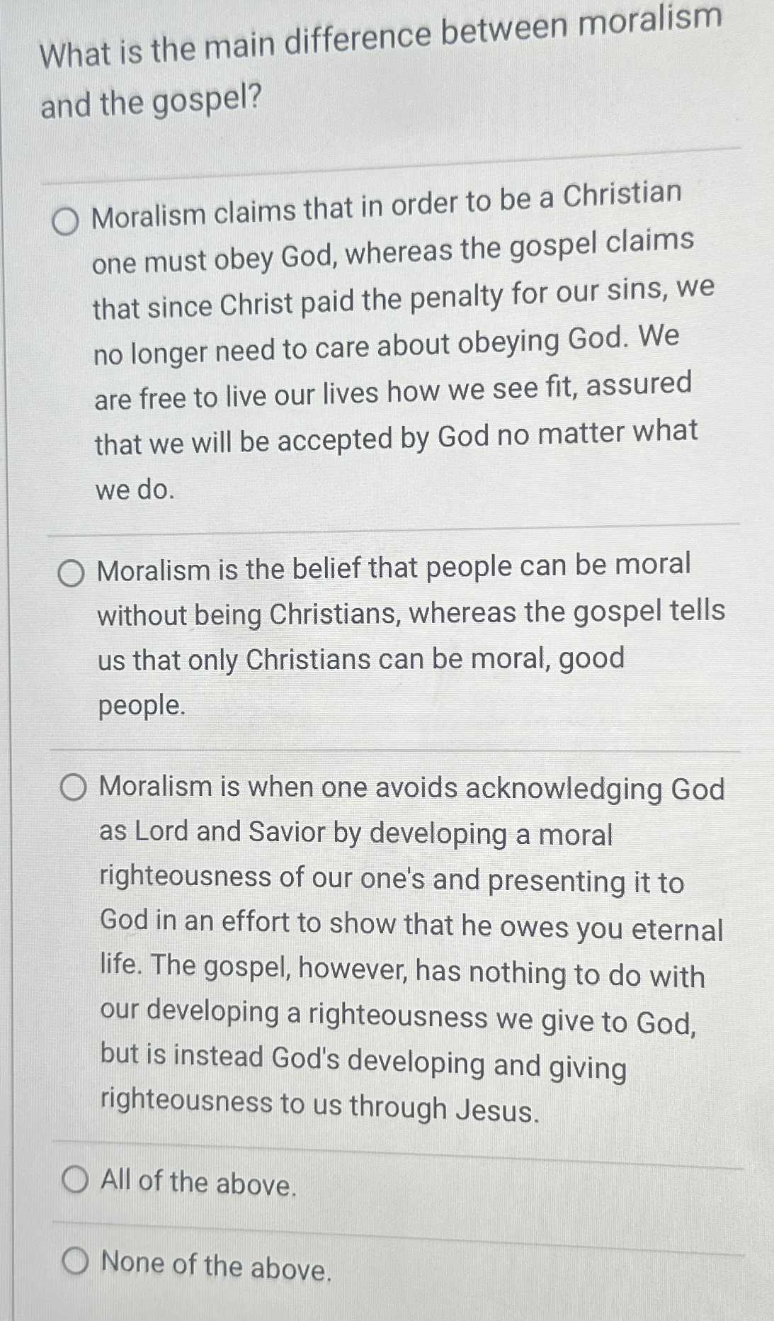 Solved What is the main difference between moralism and the | Chegg.com