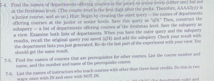 Solved 4. Find the names of departments offering courses at | Chegg.com