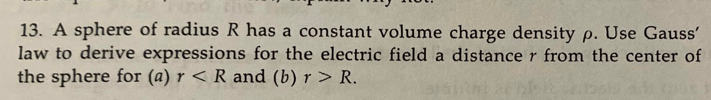 Solved A sphere of radius R ﻿has a constant volume charge | Chegg.com