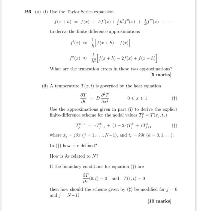 Solved 6. (a) (i) Use the Taylor Series expansion | Chegg.com