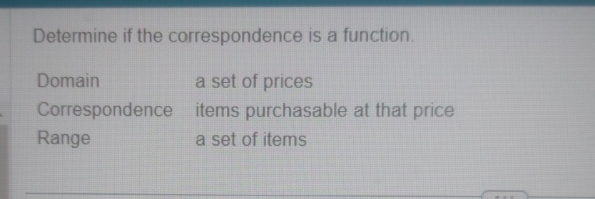 Solved Determine if the correspondence is a | Chegg.com
