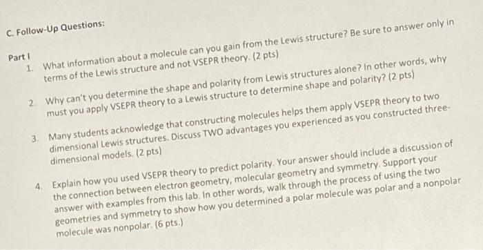 Solved C. Follow-Up Questions: Part I 1. What information | Chegg.com